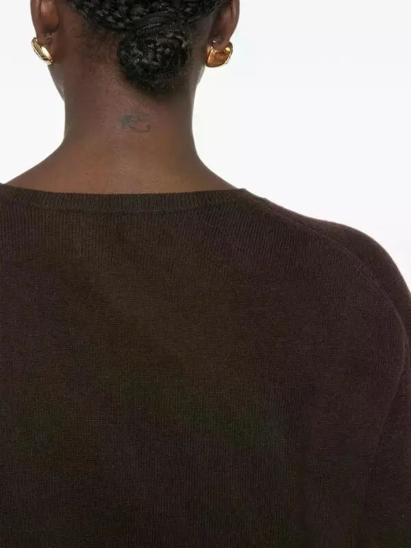 ALLUDE Drop-shoulder Fine Knit Pullover