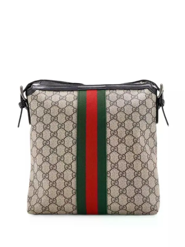 Gucci Web Messenger Bag Gg Coated Canvas Medium Cross Body Bag