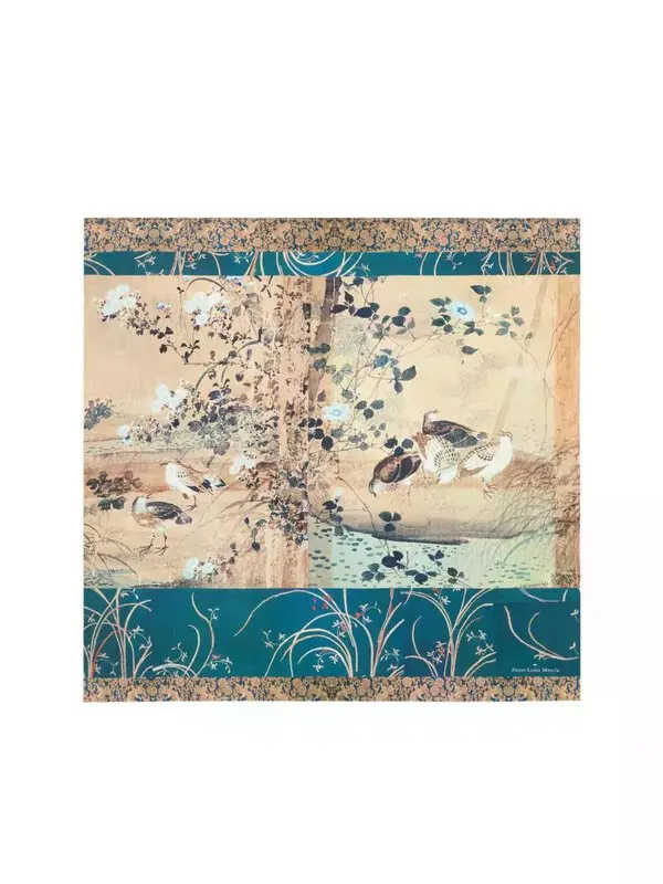 PIERRE-LOUIS MASCIA Aloeuw Landscape-print Silk Scarf - Neutrals