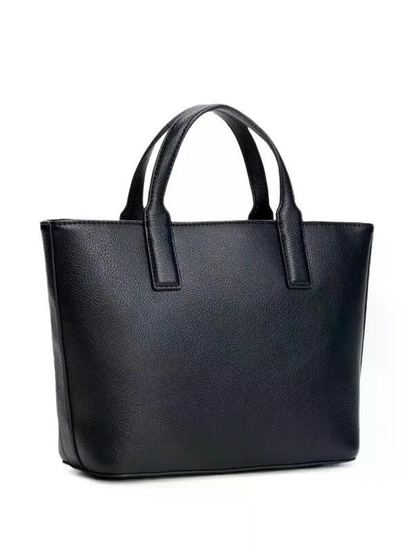 Tommy Hilfiger Logo-lettering Pebbled-texture Tote Bag - Black