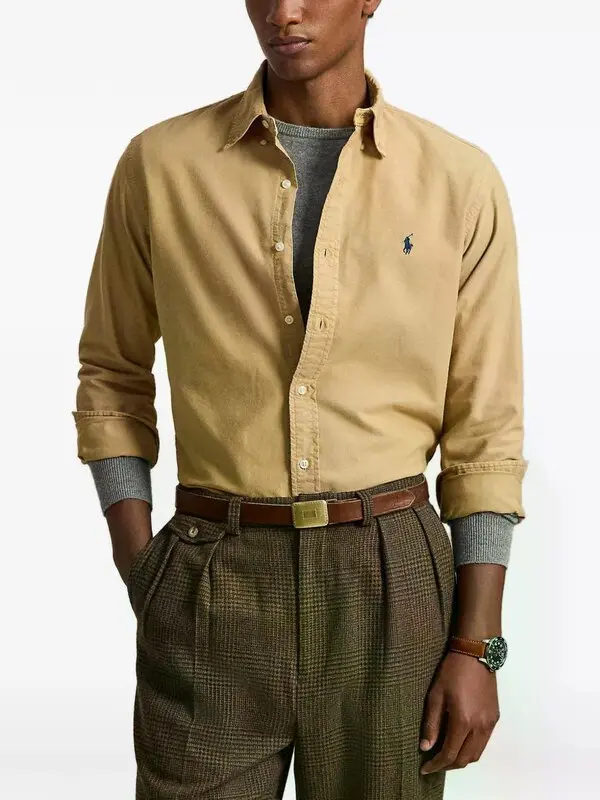 Polo Ralph Lauren Logo-embroidered Button-down Cotton Shirt