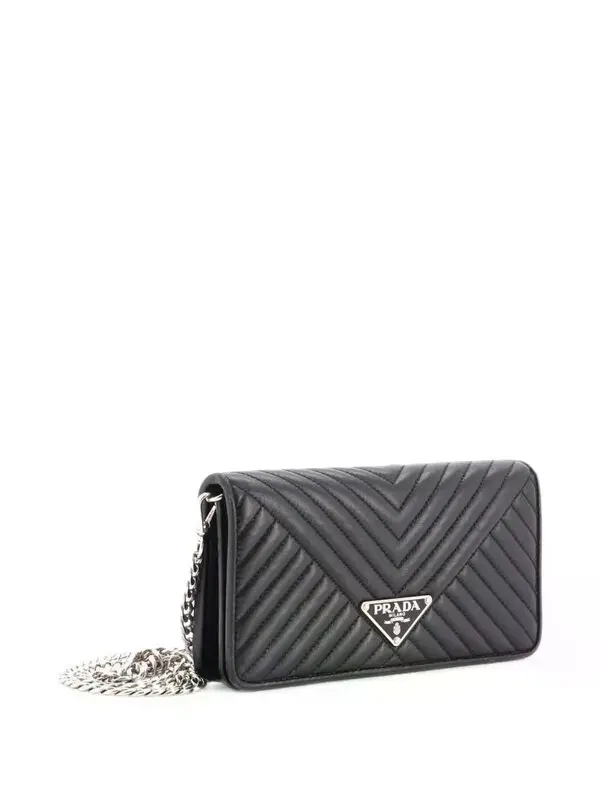 Prada Diagramme Quilted Leather Wallet On Chain Small Shoulder Bag