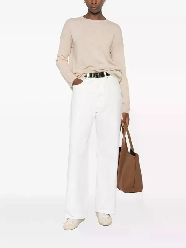 ALLUDE Crew-neck Drop-shoulder Sweater
