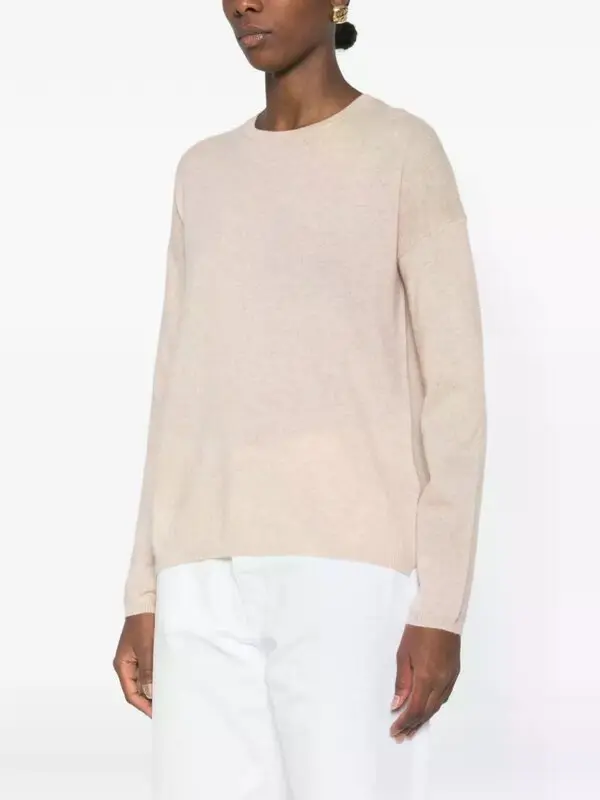 ALLUDE Crew-neck Drop-shoulder Sweater