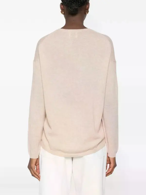 ALLUDE Crew-neck Drop-shoulder Sweater