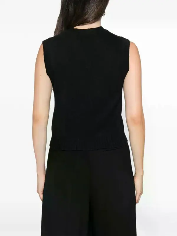 Eric Bompard Sleeveless Ribbed-trim Sweater