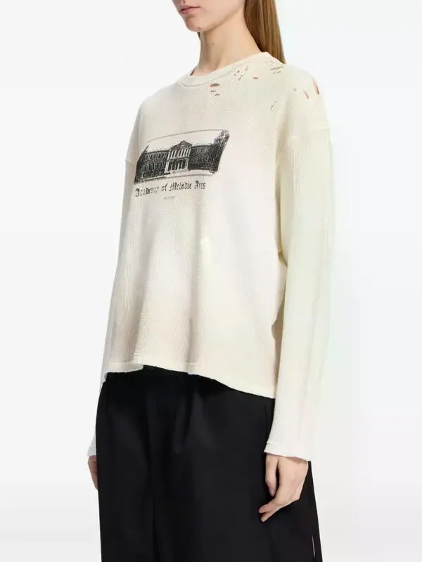 ANN DEMEULEMEESTER Distressed Long-sleeve T-shirt