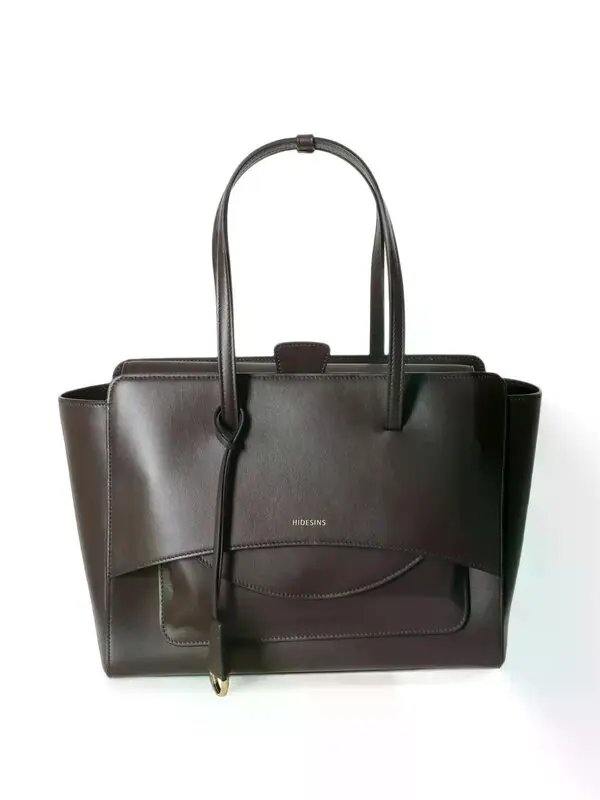 HIDESINS Logo-print Leather Tote Bag - Brown