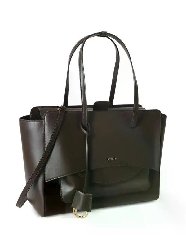 HIDESINS Logo-print Leather Tote Bag - Brown