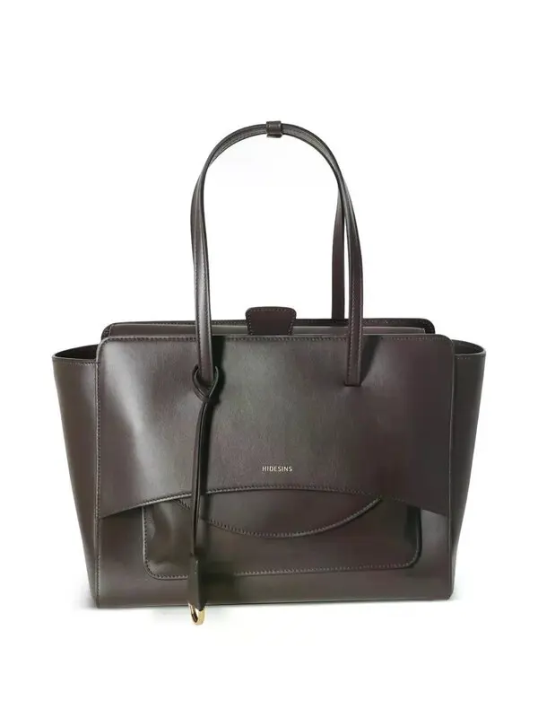 HIDESINS Logo-print Leather Tote Bag - Brown