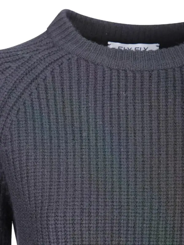 ELY ELY Ribbed-knit Raglan-sleeves Sweater