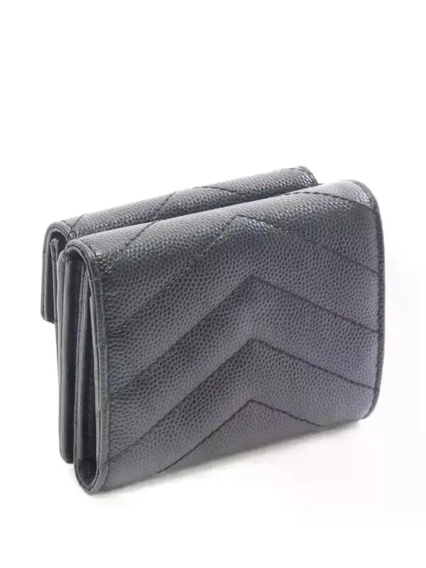 Saint Laurent 2000s Monogram Trifold Wallet - Black