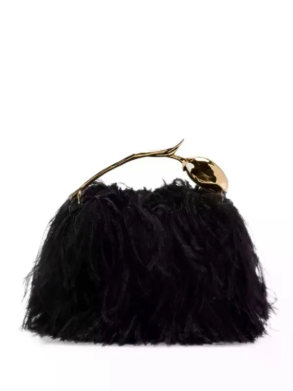 Erdem Mini Bloom Feather Tote Bag - Black