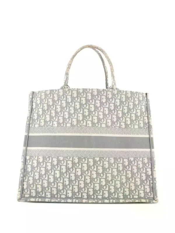 Dior Oblique Canvas Large Tote Bag - Grey