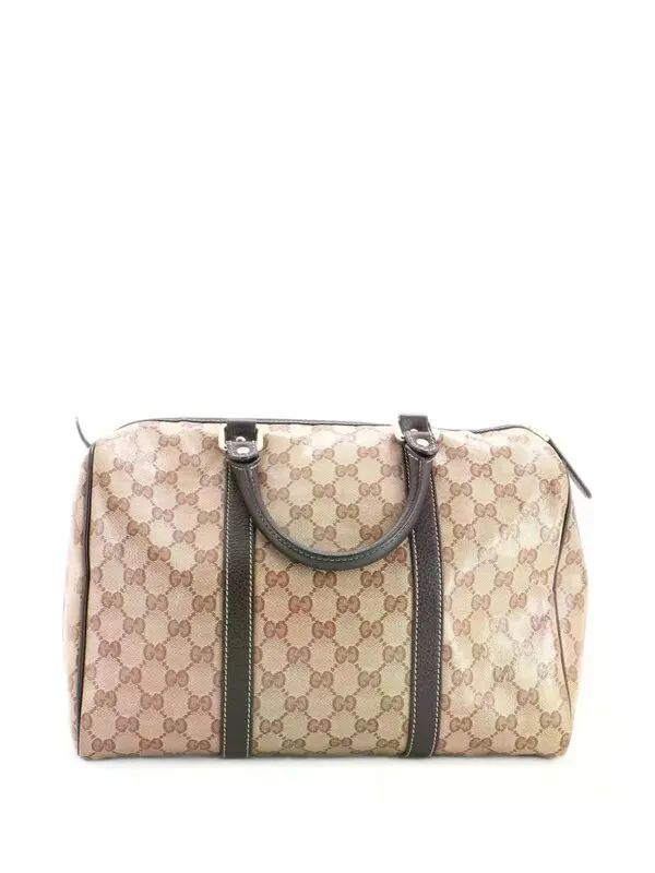 Gucci Joy Boston Bag Gg Coated Canvas Satchel