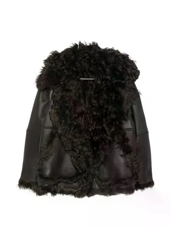 N°21 Shearling-trim Leather Jacket