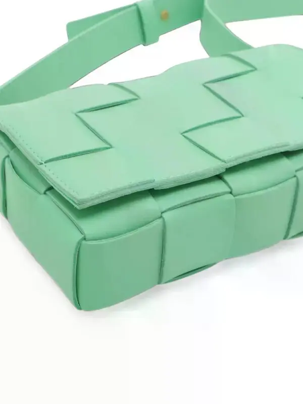 Bottega Veneta Nappa Intrecciato Cassette Cross Body Bag - Green