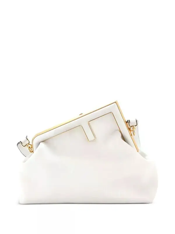 Fendi Leather Medium Clutch Bag - White