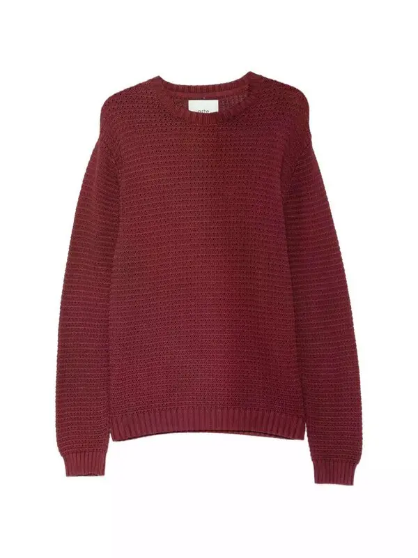 ARTE ANTWERP Logo-embroidered Chunky-knit Sweater - Red