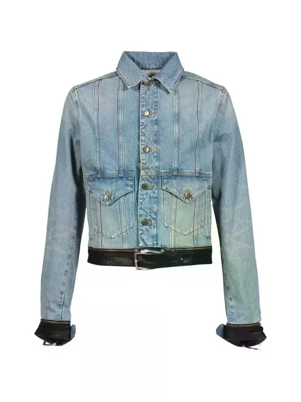 EGONLAB Leather-strap Denim Jacket