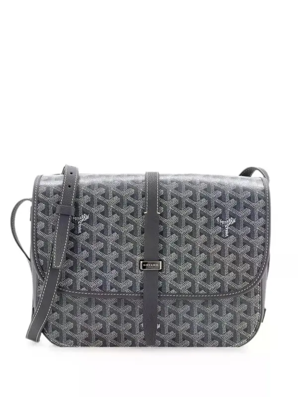 Goyard Belvedere Ii Messenger Bag Coated Canvas Mm Cross Body Bag - Grey