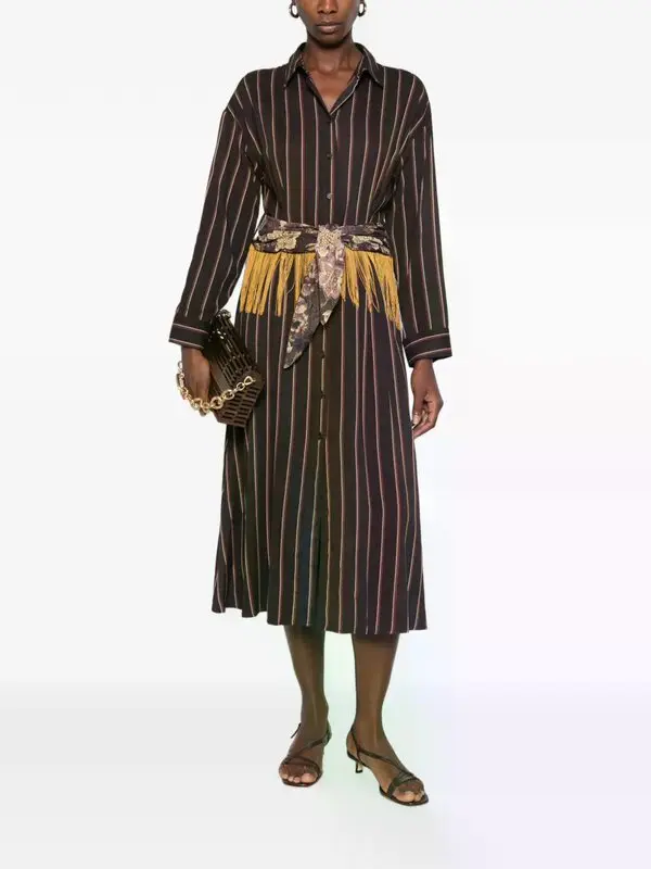 Dixie Striped Fringed Midi Dress