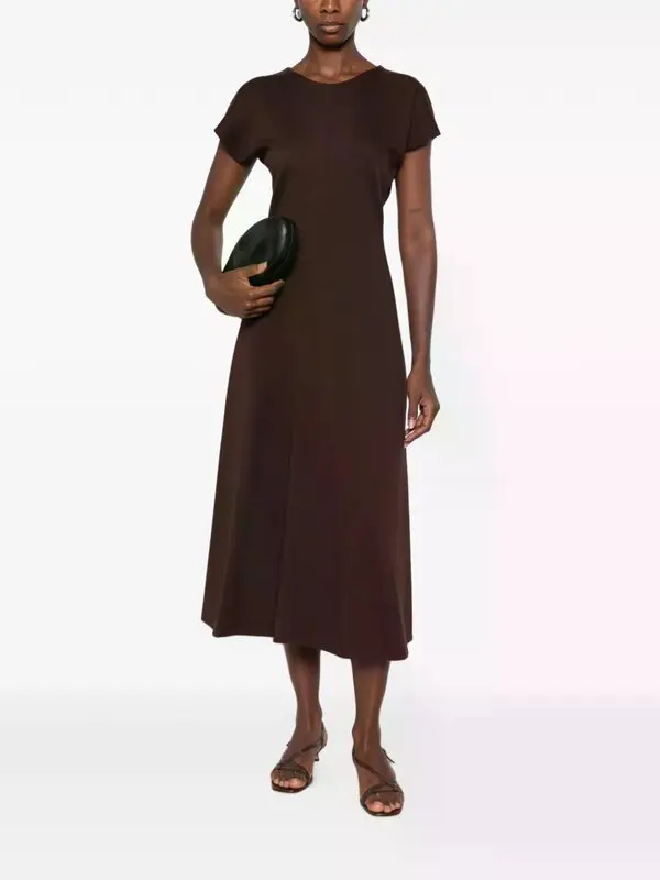 Dixie Short-sleeve A-line Maxi Dress - Brown