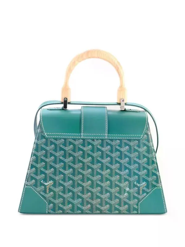Goyard Coated Canvas And Leather Pm Satchel Top Handle Bag - Green