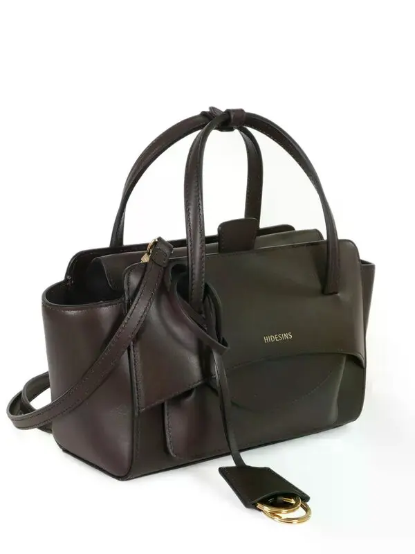 HIDESINS Small Flap Logo-lettering Tote Bag - Brown