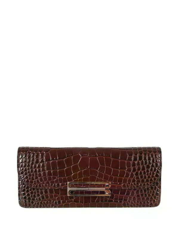 Victoria Beckham Dorian Crocodile-effect Shoulder Bag - Brown