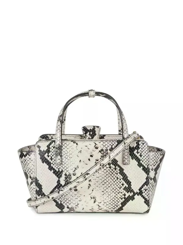 HIDESINS Snake-effect Leather Shoulder Bag - Neutrals