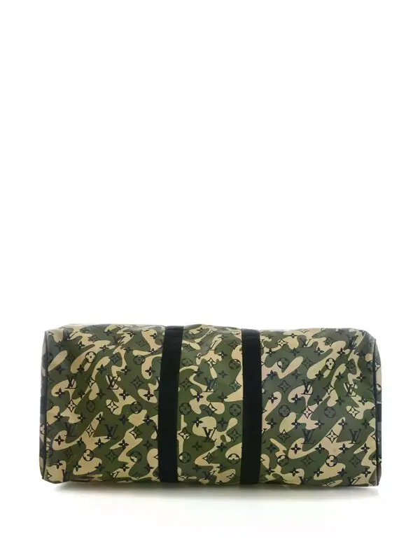LOUIS VUITTON 2008 Takashi Murakami Monogramouflage Keepall Bandouliere 55 Satchel - Green