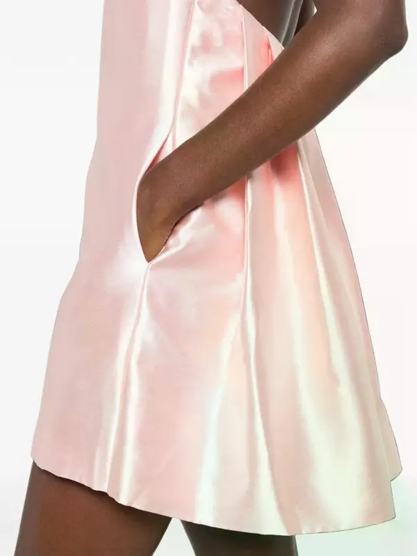 SELF-PORTRAIT Satin Halterneck Mini Dress