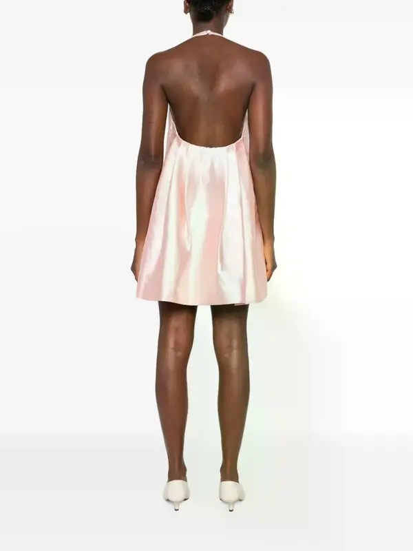 SELF-PORTRAIT Satin Halterneck Mini Dress