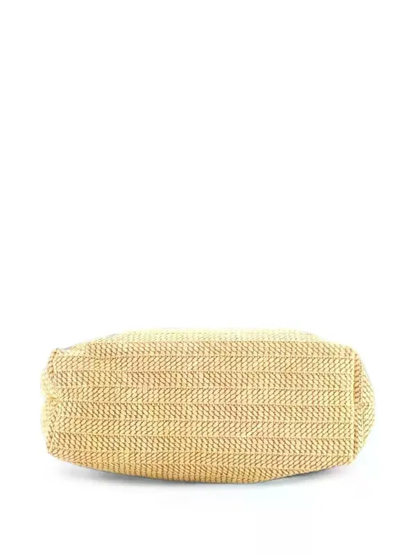 Gucci Logo Plaque Convertible Raffia Tote Bag