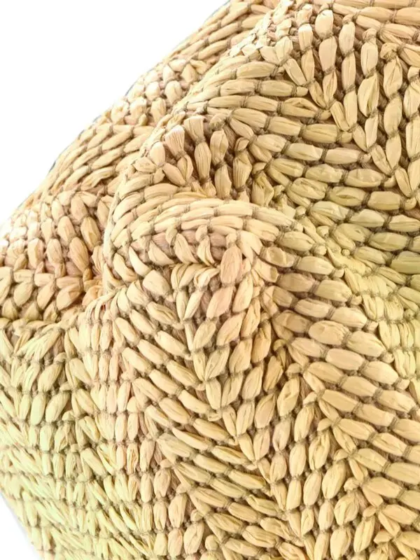 Gucci Logo Plaque Convertible Raffia Tote Bag