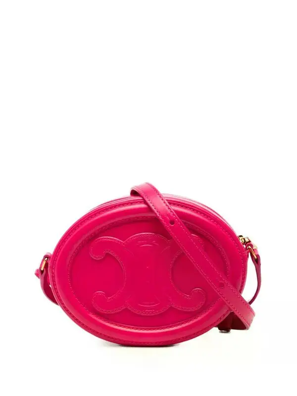 Celine 2022 Small Calfskin Cuir Triomphe Oval Crossbody Bag - Pink