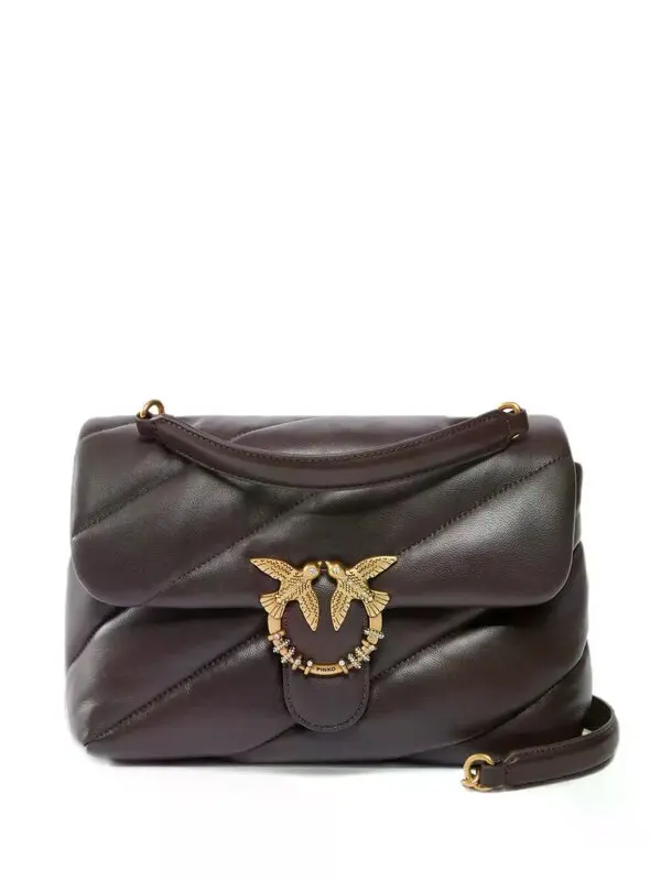 Pinko Quilted Leather Shoulder Bag - Brown