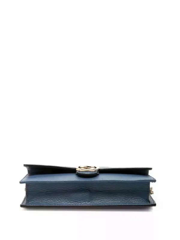 Gucci 2016-2026 Dollar Calfskin Interlocking G Wallet On Chain Crossbody Bag - Blue