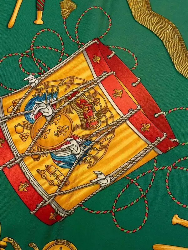 Hermès 2000-2026 Les Tambours Silk Scarf 90 Scarves