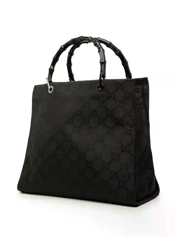 Gucci Gg Nylon Bamboo Handbag