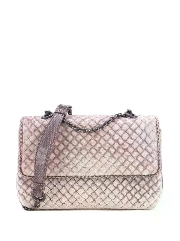 Bottega Veneta Olimpia Intrecciato Velvet Baby Crossbody Bag - Pink