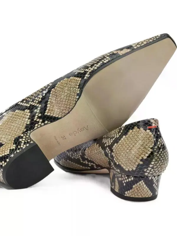 AeydĒ Rory Snake-effect Leather Pumps