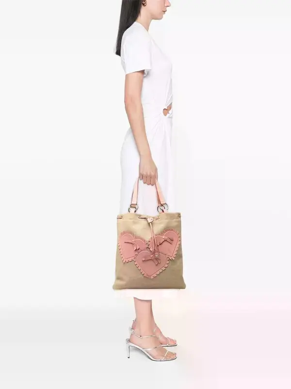 Saint Laurent Canvas Heart Kahala Tote Bag
