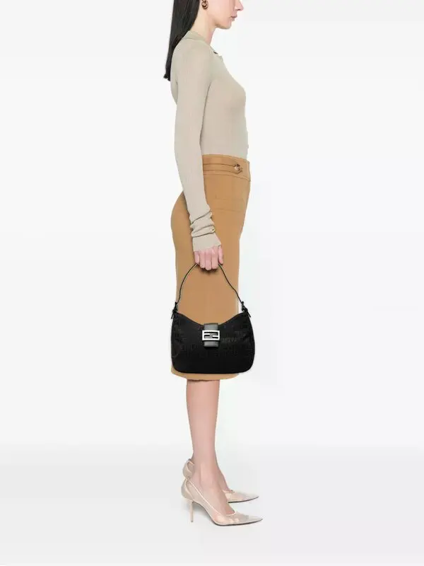 Fendi 2000-2010 Zucchino Canvas Shoulder Bag