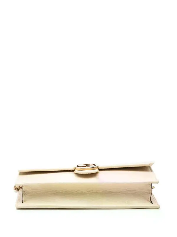 Gucci 2000-2015 Dollar Calfskin Interlocking G Wallet On Chain Crossbody Bag - Brown