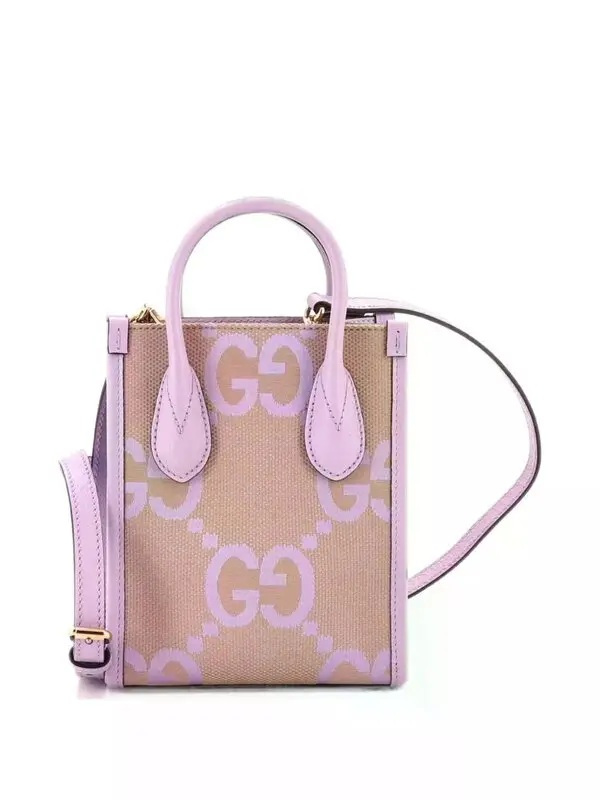 Gucci Vertical Tote Jumbo Gg Canvas Mini Crossbody Bag