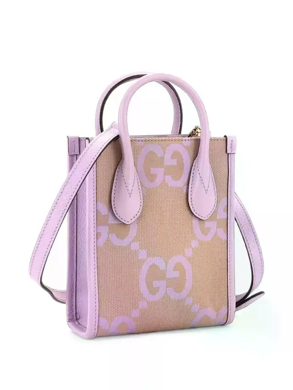 Gucci Vertical Tote Jumbo Gg Canvas Mini Crossbody Bag