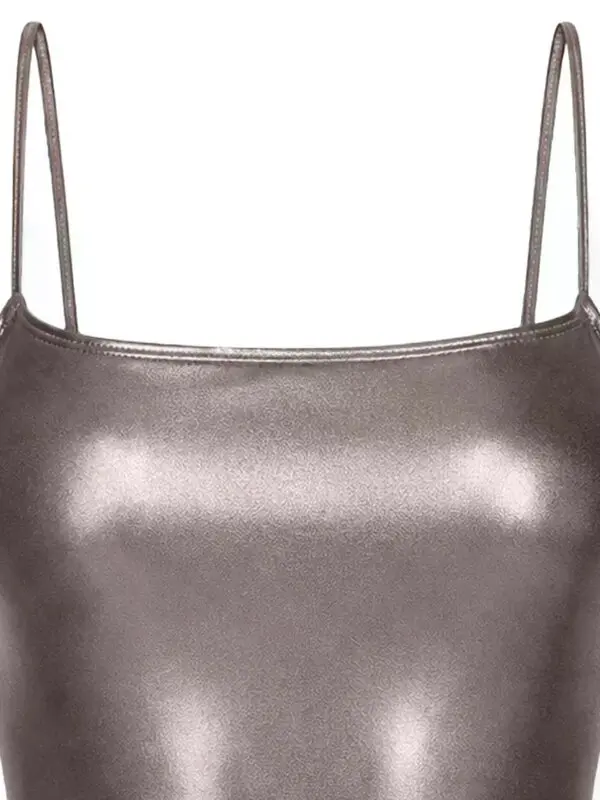 GOTTEX Metallic-effect Square-neck Swimsuit - Grey