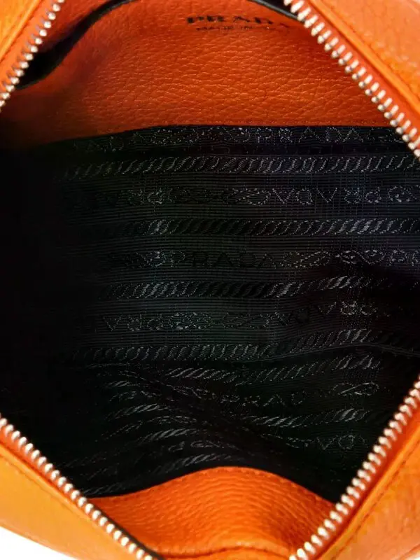 Prada Flou Camera Vitello Daino Small Cross Body Bag - Orange